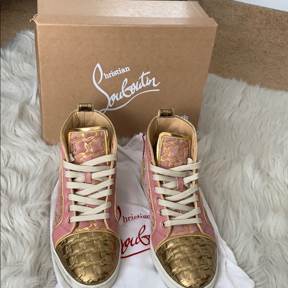 Christian Louboutin Bip-Bip In Gold/Ronsard - Gem